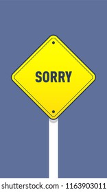 Sorry Message Written On Road Sign Stock Vector (Royalty Free ...