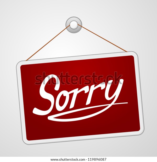 Sorry Storefront Sign Red Hanging Sign Stock Vector (Royalty Free ...