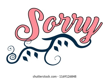 Sorry Text Sticker Vector Illustration Isolated Stock Vector (Royalty ...