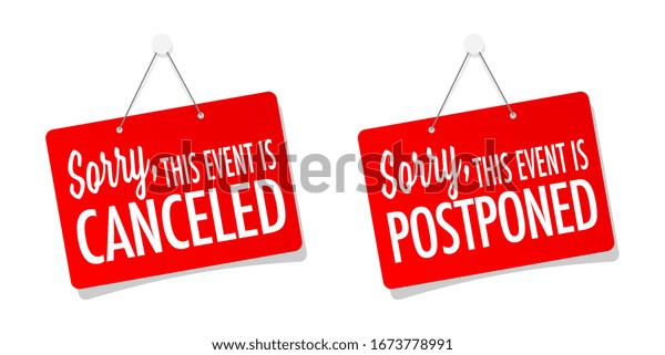 Sorry This Event Canceled Postponed On Stock Vector (Royalty Free ...