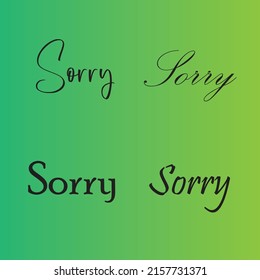 Sorry Word Background Calligraphy Sign: เวกเตอร์สต็อก (ปลอดค่าลิขสิทธิ์ ...