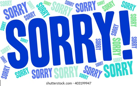 Sorry Word Cloud On White Background Stock Vector (Royalty Free ...