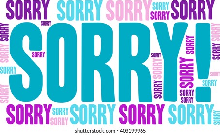 Sorry Word Cloud On White Background Stock Vector (Royalty Free ...