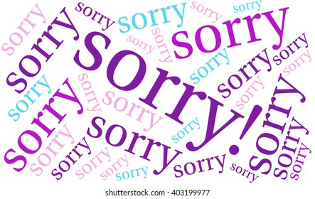 Sorry Word Cloud On White Background Stock Vector (Royalty Free ...