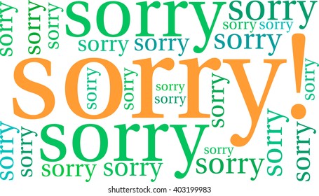 Sorry Word Cloud On White Background Stock Vector (Royalty Free ...