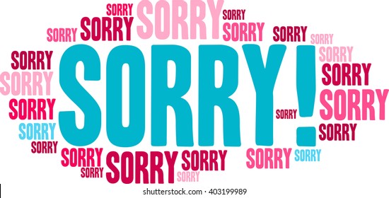 Sorry Word Cloud On White Background Stock Vector (Royalty Free ...