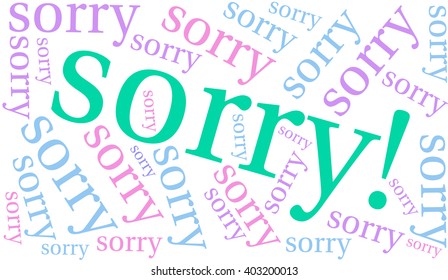 Sorry Word Cloud On White Background Stock Vector (Royalty Free ...