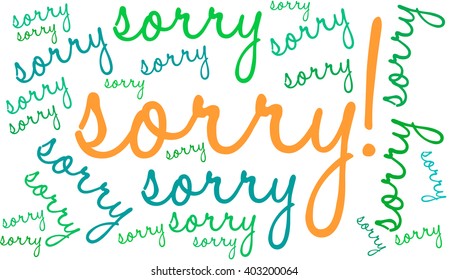 Sorry Word Cloud On White Background Stock Vector (Royalty Free ...