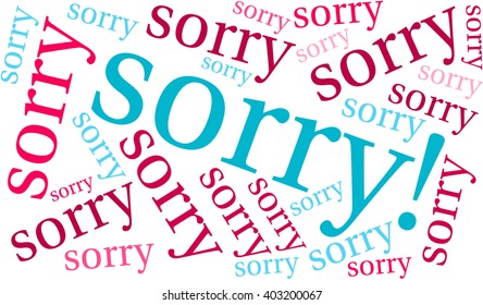Sorry Word Cloud On White Background Stock Vector (Royalty Free ...