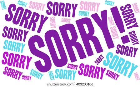 Sorry Word Cloud On White Background Stock Vector (Royalty Free ...
