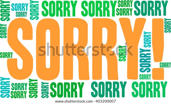 Sorry Word Cloud On White Background Stock Vector (Royalty Free ...