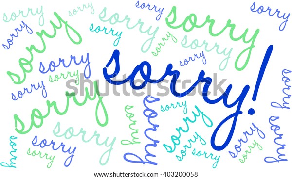 Sorry Word Cloud On White Background Stock Vector (Royalty Free ...