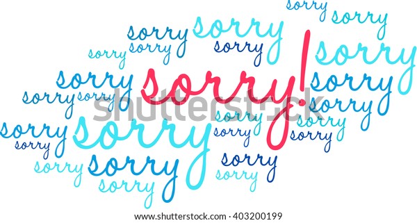 Sorry Word Cloud On White Background Stock Vector (Royalty Free ...