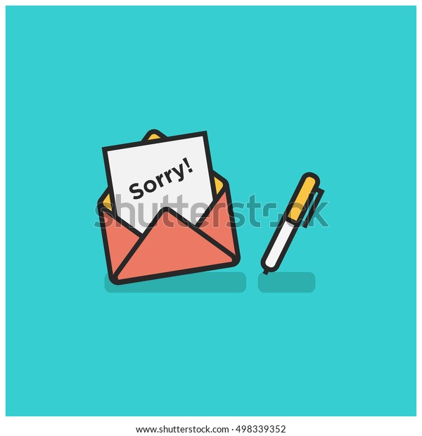 Sorry Written Inside Envelope Letter Pen Stock Vector (Royalty Free ...
