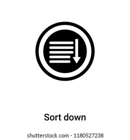 Sort Down Icon Vector Isolated On Stock Vector (Royalty Free ...