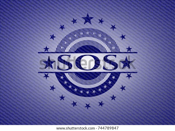 Sos Badge Jean Texture Stock Vector (Royalty Free) 744789847 | Shutterstock