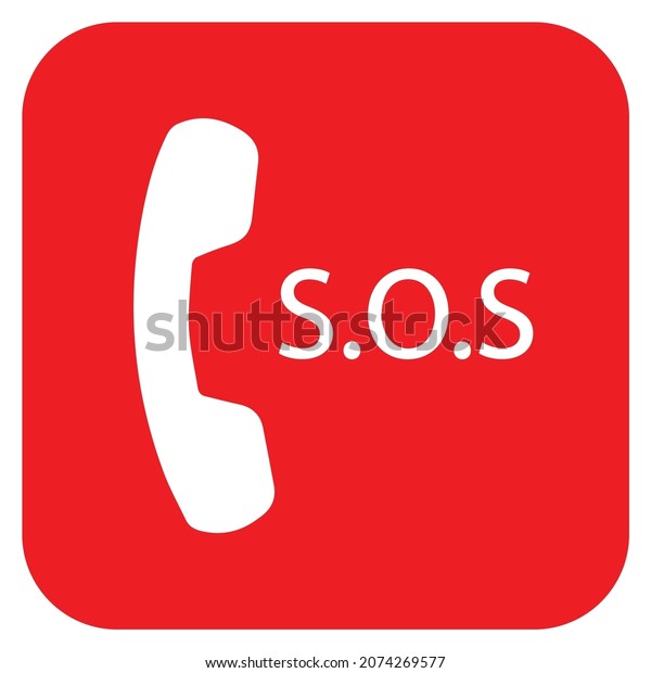 Sos Call Icon Phone Vector Sos Stock Vector (Royalty Free) 2074269577 ...