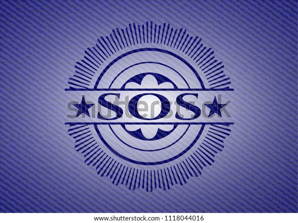 Sos Emblem Denim High Quality Background Stock Vector (Royalty Free ...
