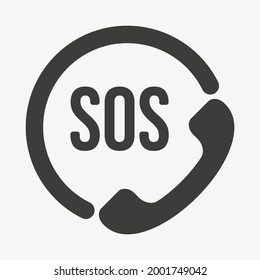 Sos Vector Icon Circle Sos Symbol Stock Vector (Royalty Free ...