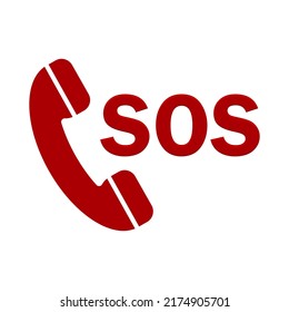 Sos Vector Icon On White Isolated Stock Vector (Royalty Free ...