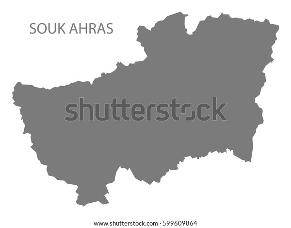 Souk Ahras Algeria Map Grey Illustration Stock Vector (Royalty Free ...