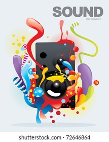 Sound Abstract Vector Illustration Stock Vector (Royalty Free) 72646864 ...