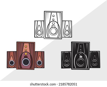 Sound Box Svg Printable Vector Illustration Stock Vector (Royalty Free ...