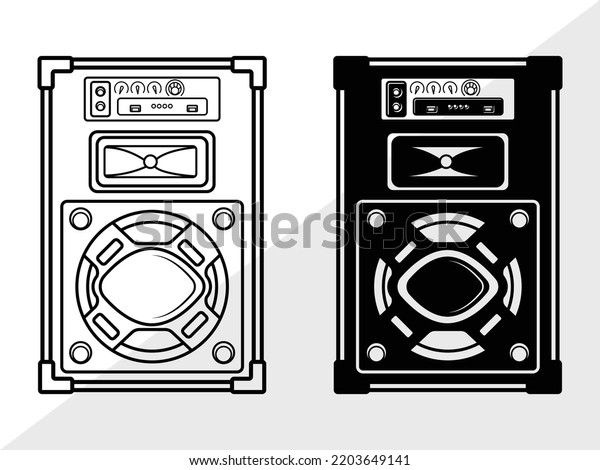 Sound Box Svg Printable Vector Illustration Stock Vector (Royalty Free ...