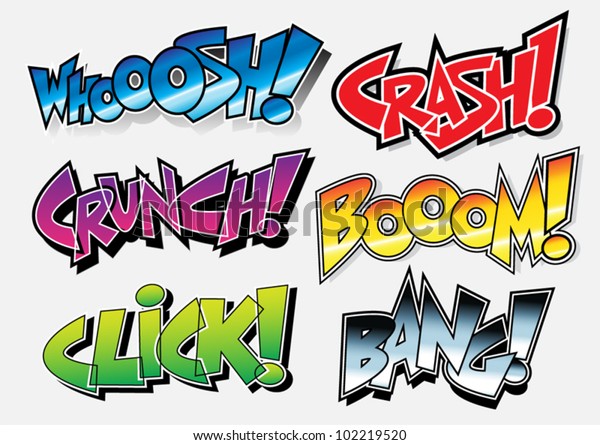 Sound Effects Comic Book Graffiti Style Stock Vector (Royalty Free ...