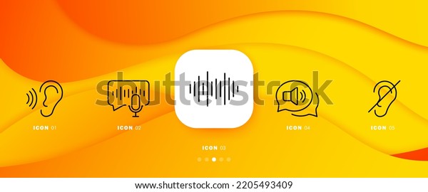 Sound Set Icon Ear Hear Hearing Stock Vector (Royalty Free) 2205493409 ...