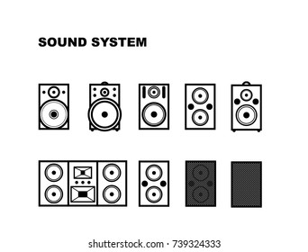 Sound System Icons Stock Vector (Royalty Free) 739324333
