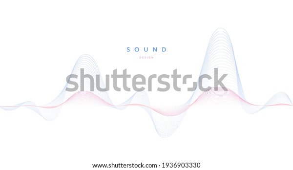 Sound Wave Abstract Horizontal Banner Template Stock Vector (Royalty ...