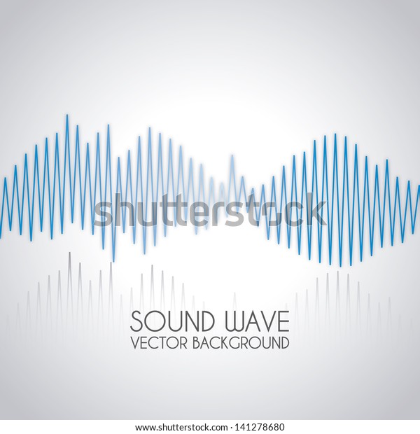 Sound Wave Design Over Gray Background Stock Vector (Royalty Free ...