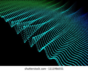 Sound Wave Dots Lines Surface Vector Stock Vector (Royalty Free ...