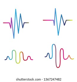 Sound Wave Line Icon Set Isolated Stock Vector (Royalty Free ...