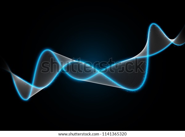 Sound Wave Particle Flow Effect Motion Stock Vector (Royalty Free ...