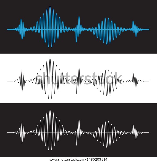 Sound Wave Vibration Signal Vector Illustration Stock Vector (Royalty ...