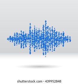 Sound Waveform Made Chaotic Scattered Blue Stock Vector (Royalty Free ...