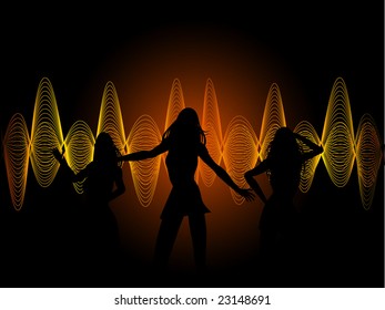 Sound Waves Disco Dancers Stock Vector (Royalty Free) 23148691 ...