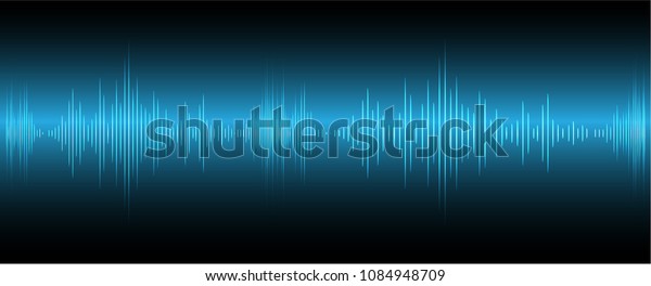 Sound Waves Oscillating Dark Blue Light Stock Vector (Royalty Free ...