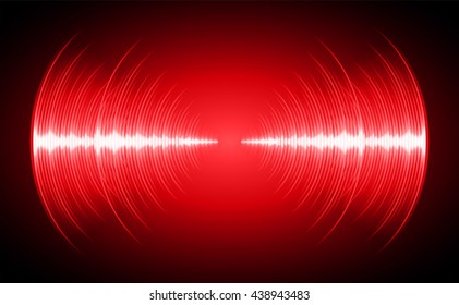 Sound Waves Oscillating Dark Red Light Stock Vector (Royalty Free ...