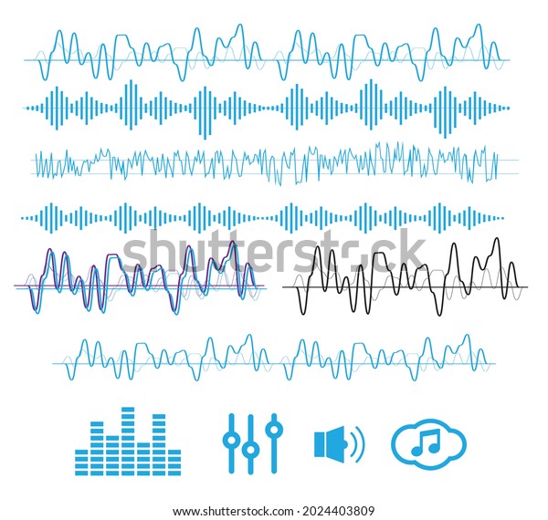 Sound Waves Vector Sound Waves Sign Stock Vector (Royalty Free ...