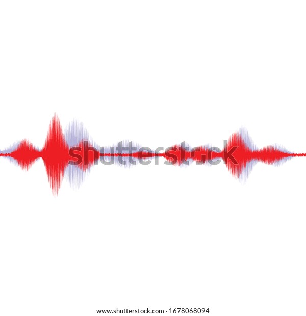 Sound Waves Vibration Graph Red On Stock Vector (Royalty Free ...