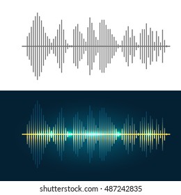 Sound Waves Visualize Music Sounds Player Stock Vector (Royalty Free ...