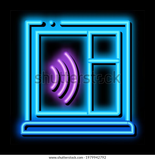 Soundproof Window Neon Light Sign Vector Stock Vector (Royalty Free ...