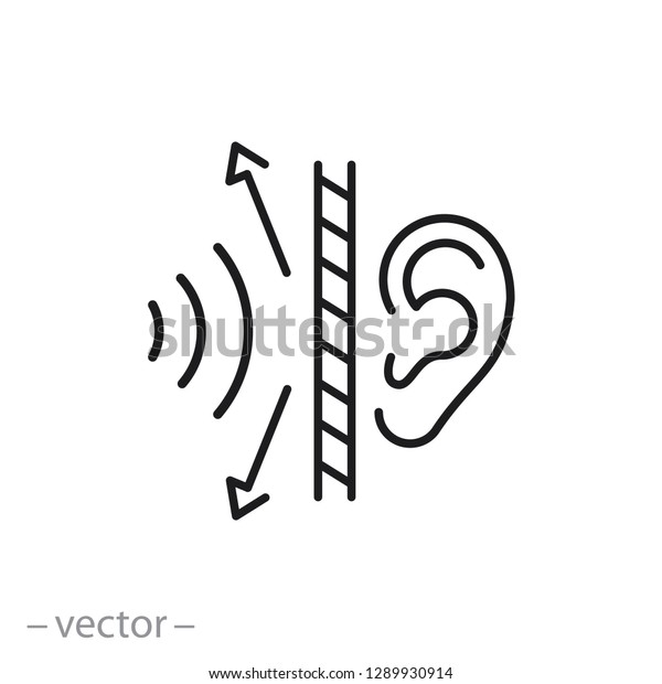 Soundproofing Icon Sound Insulation Linear Sign Stock Vector (Royalty ...