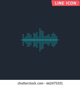 Soundwave Blue Outline Vector Icon Contour Stock Vector (Royalty Free ...