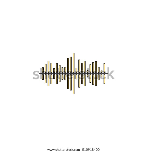 Soundwave Gold Vector Icon Black Contour Stock Vector (Royalty Free ...