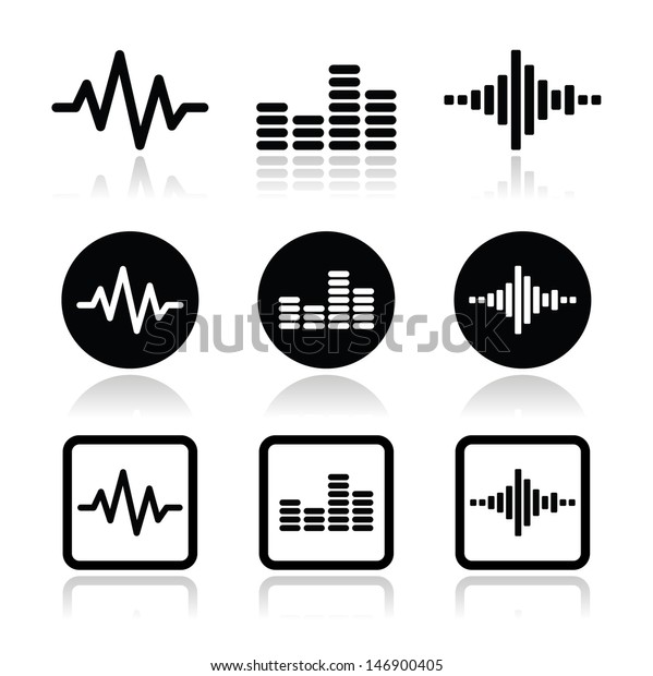 Soundwave Music Vector Icons Set Stock Vector (Royalty Free) 146900405
