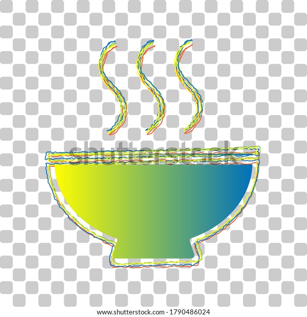 Soup Sign Blue Green Gradient Icon Stock Vector (Royalty Free ...